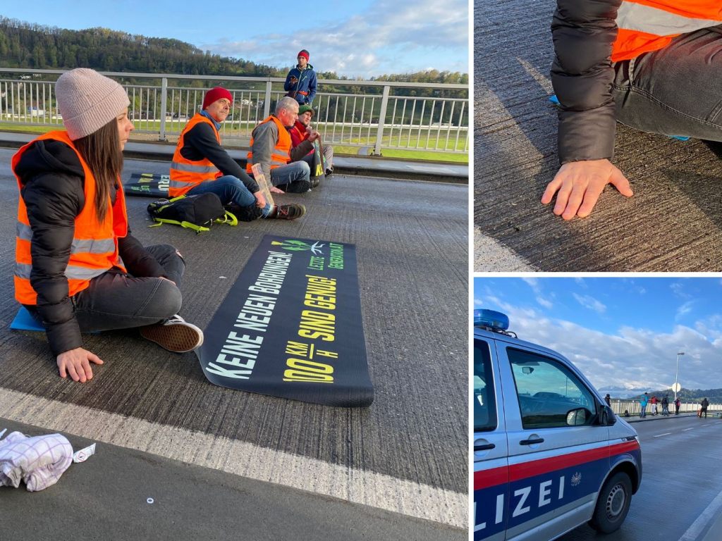 Klimakleber legen Verkehr bei Grenzübergang Au/Lustenau lahm - VOL Homepage Slider -- VOL.AT