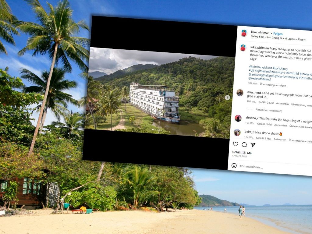 Verlassenes Kreuzfahrtschiff verrottet am Strand Thailands - Welt -- VOL.AT