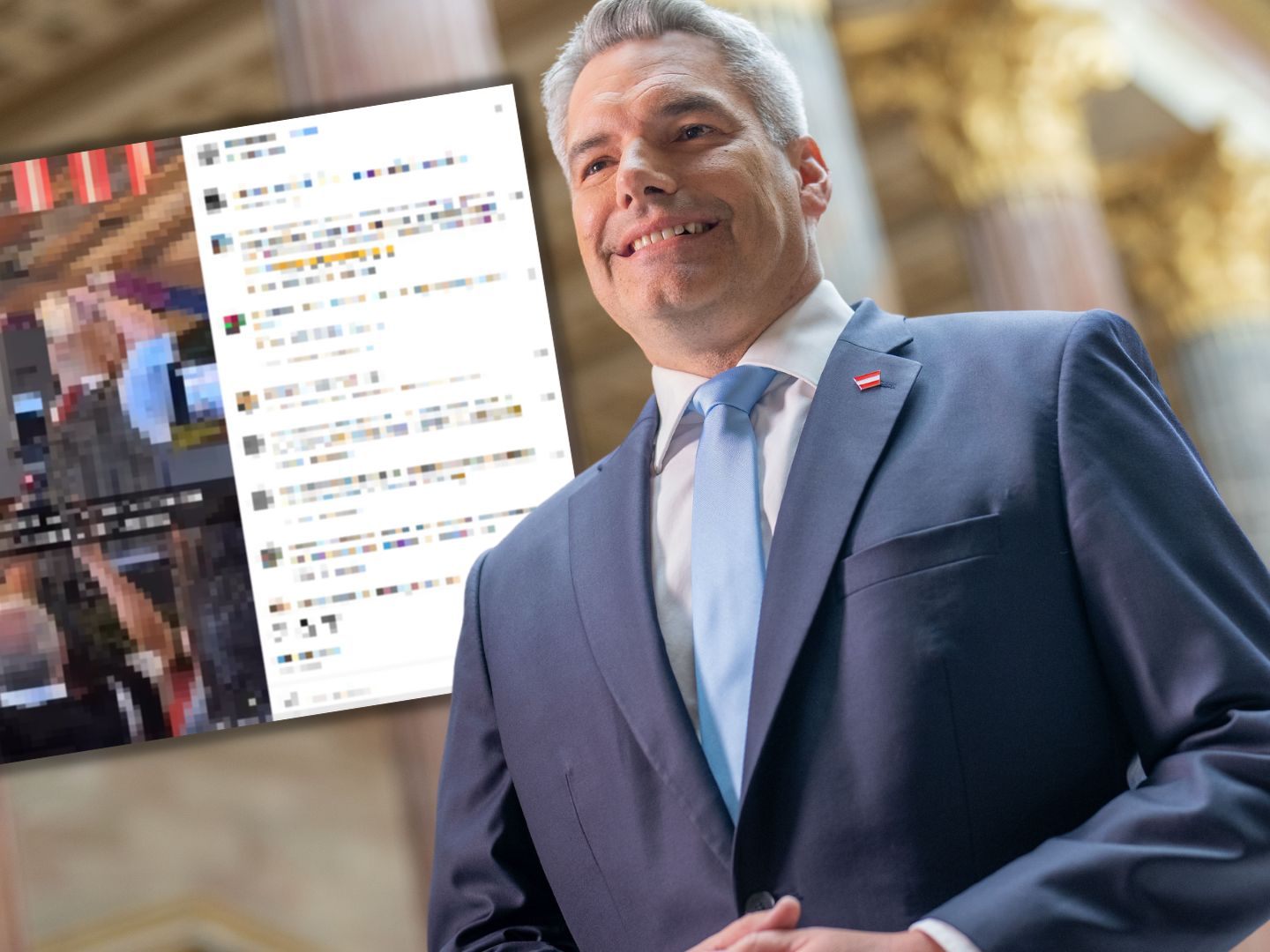 Bundeskanzler Nehammer beim Bier-Exen - VOL.AT